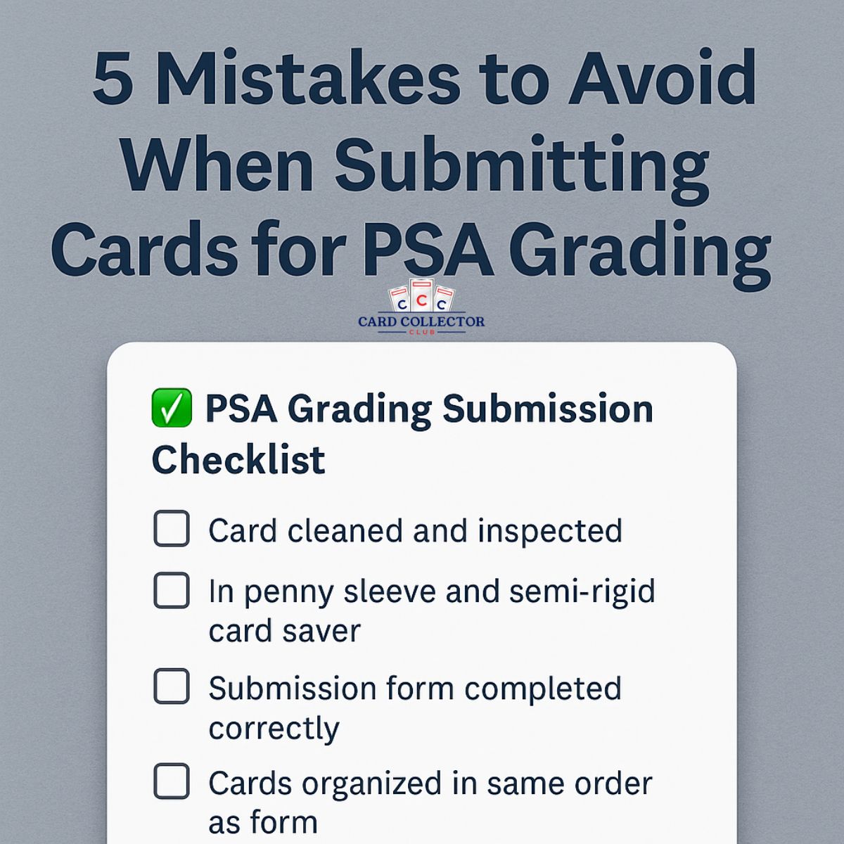 5 Mistakes to Avoid When Submitting Cards | PSA Authorized Dealer